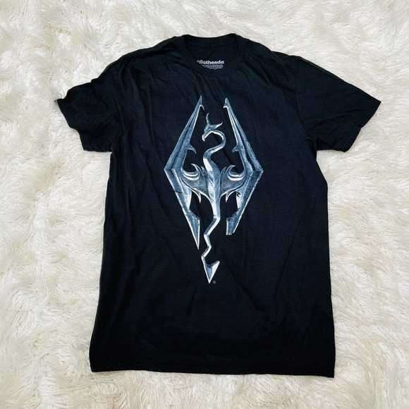Bethesda | Shirts | Bethesda Skyrim Dragon Mens Shirt Size Small Seal ...